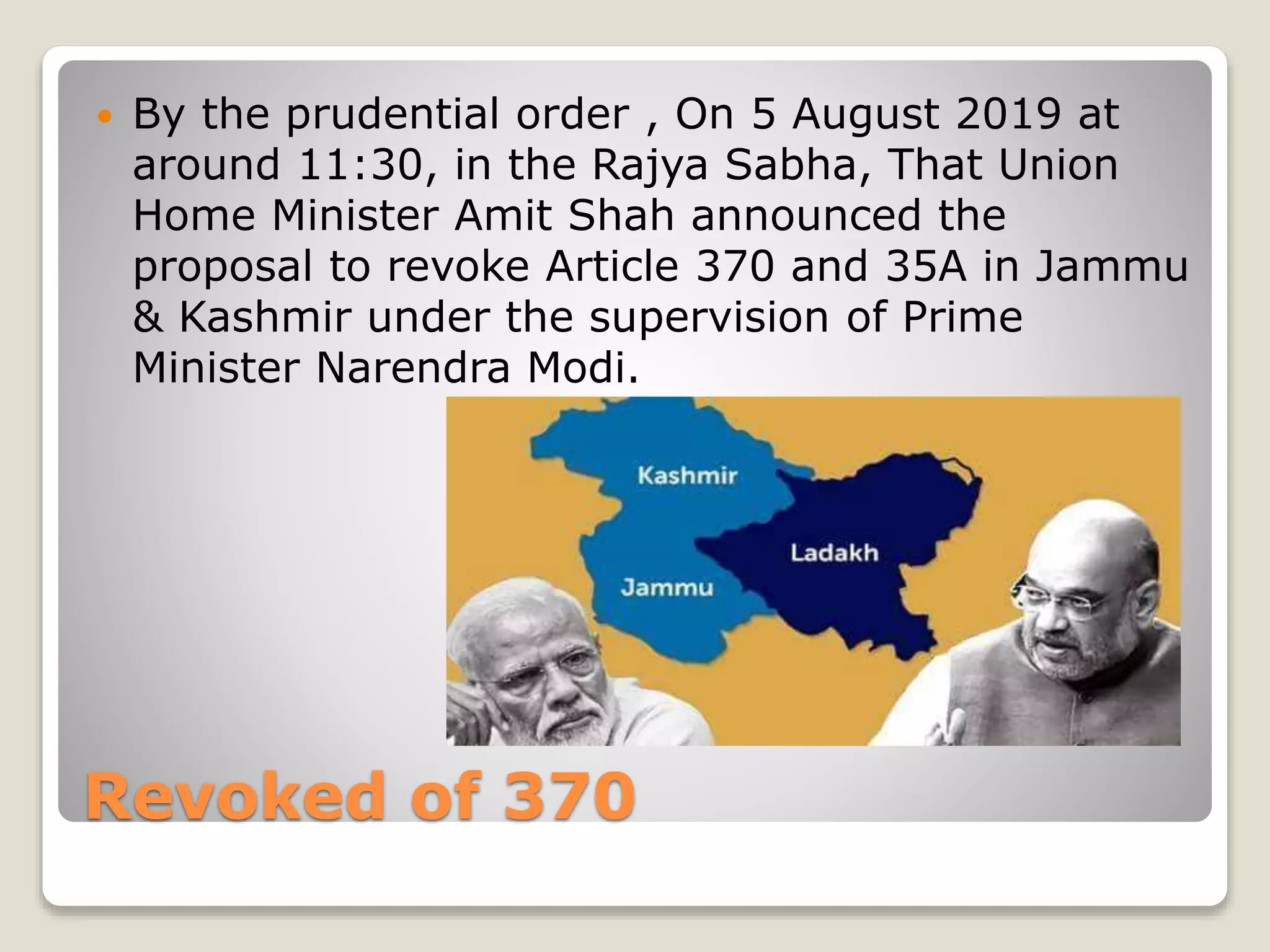Article 370 and Article 35A , Everything and Detailed PPT. #KashmirMeinTiranga | PPTX