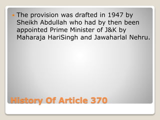 Article 370 and Article 35A , Everything and Detailed PPT. # ...