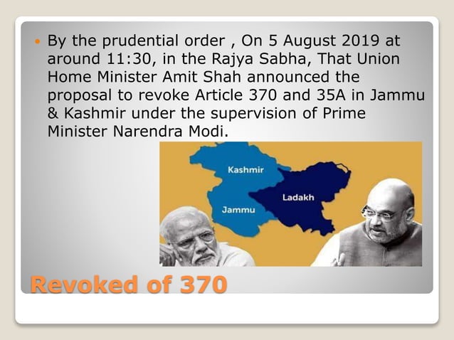 Article 370 and Article 35A , Everything and Detailed PPT. #KashmirMeinTiranga | PPTX | Marriage ...