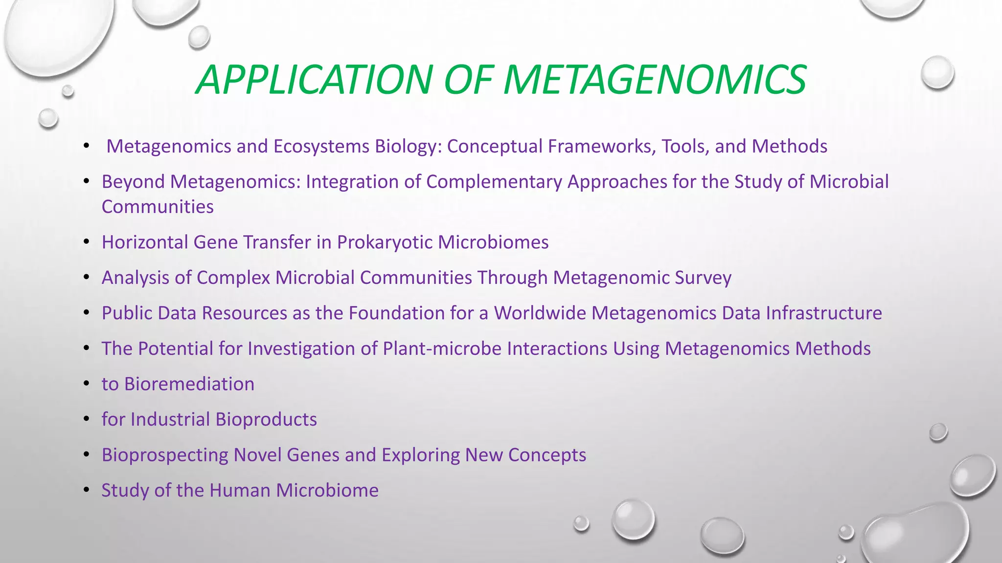 Molecular pathology in microbiology and metagenomics | PPT