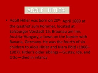 Rise to Nazism of Hitler | PPTX