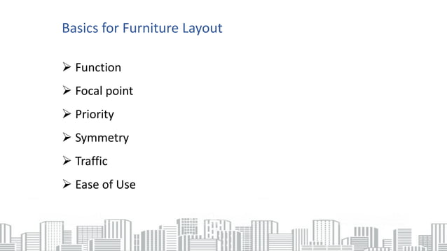 Furniture Layout and arrangement, BECM17, KUET | PPTX