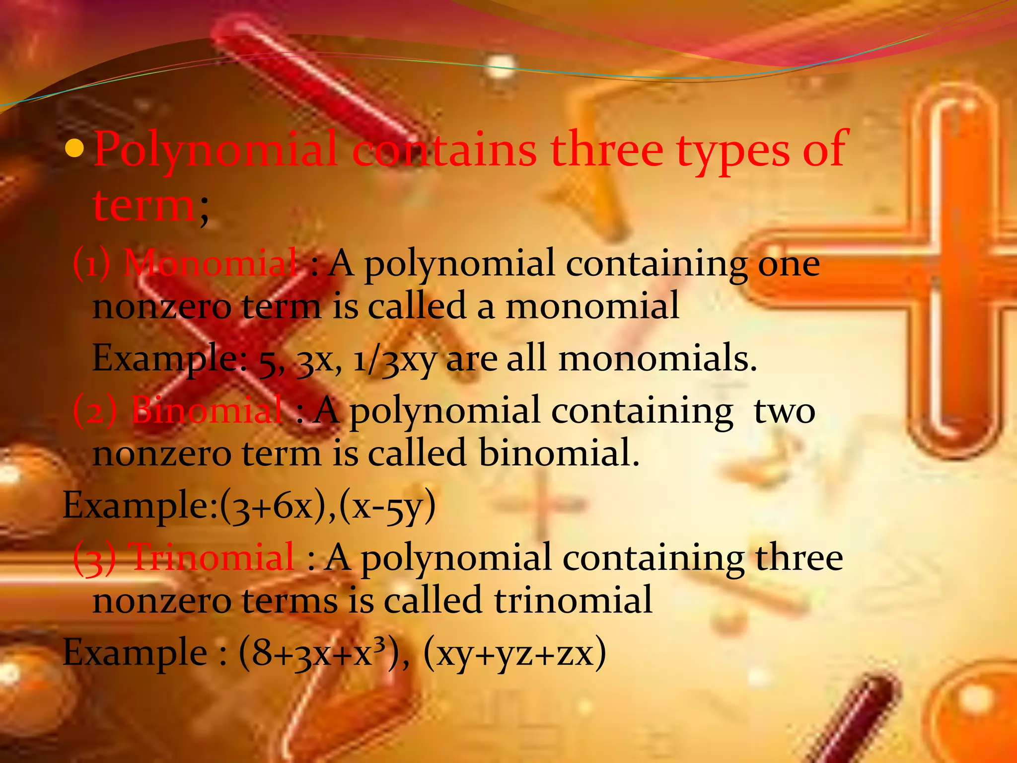Presentation of Polynomial | PPTX