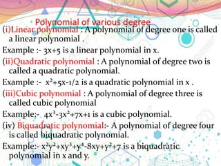Presentation of Polynomial | PPTX