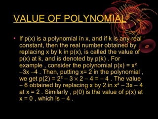 Presentation of Polynomial | PPTX