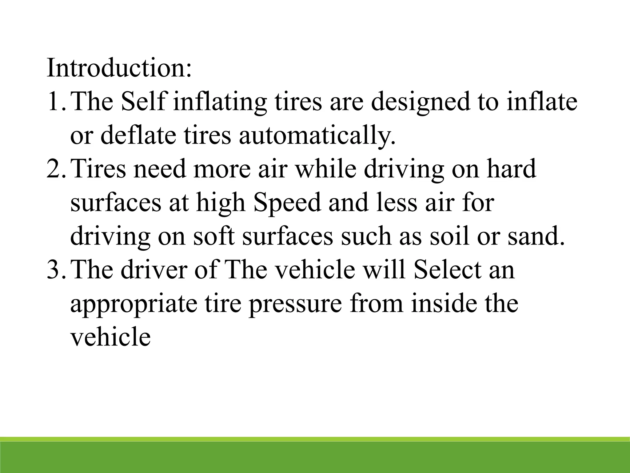 SELF INFLATING TIRES | PPTX