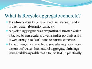 recycled aggregate concrete | PPTX