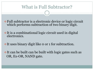 full subtractor | PPTX