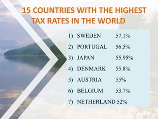 INCOME TAX RATES OF DIFFERENT COUNTRIES | PPT | Free Download