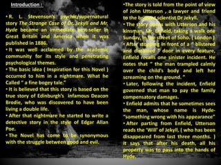 Dr Jekyll and Mr Hyde by R L Stevenson | PPTX