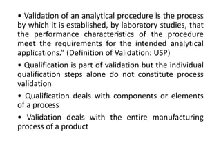qualification of analytical instruments..M pharmacy 1st year.validation ...