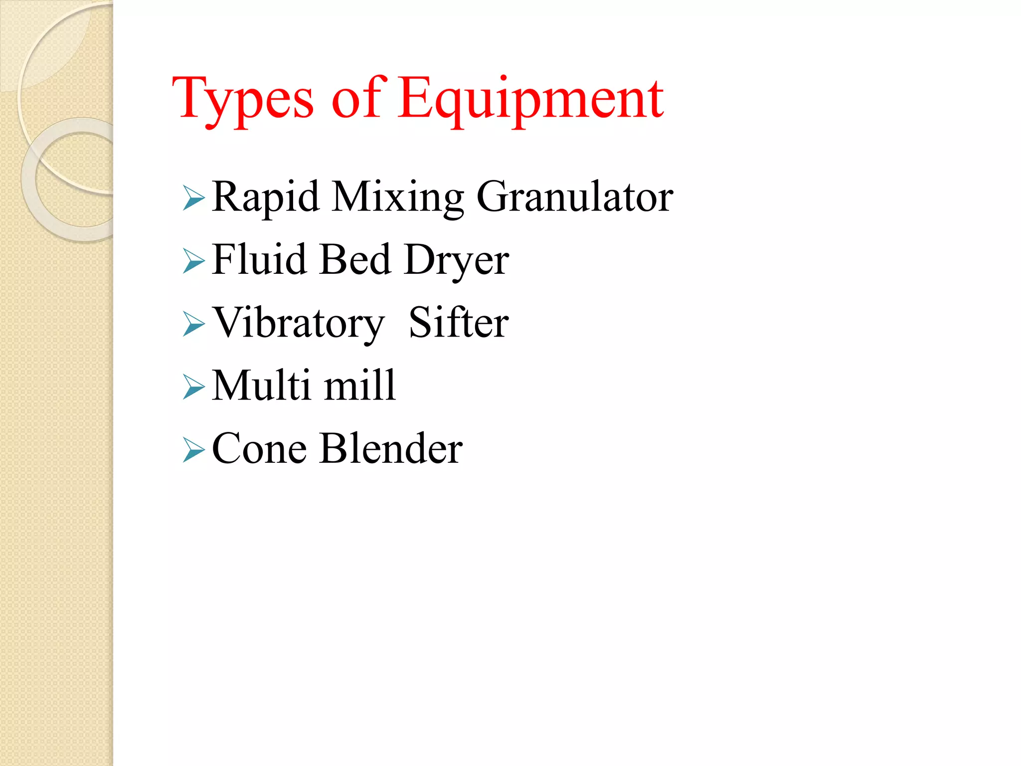 Wet Granulation Equipment | PPTX