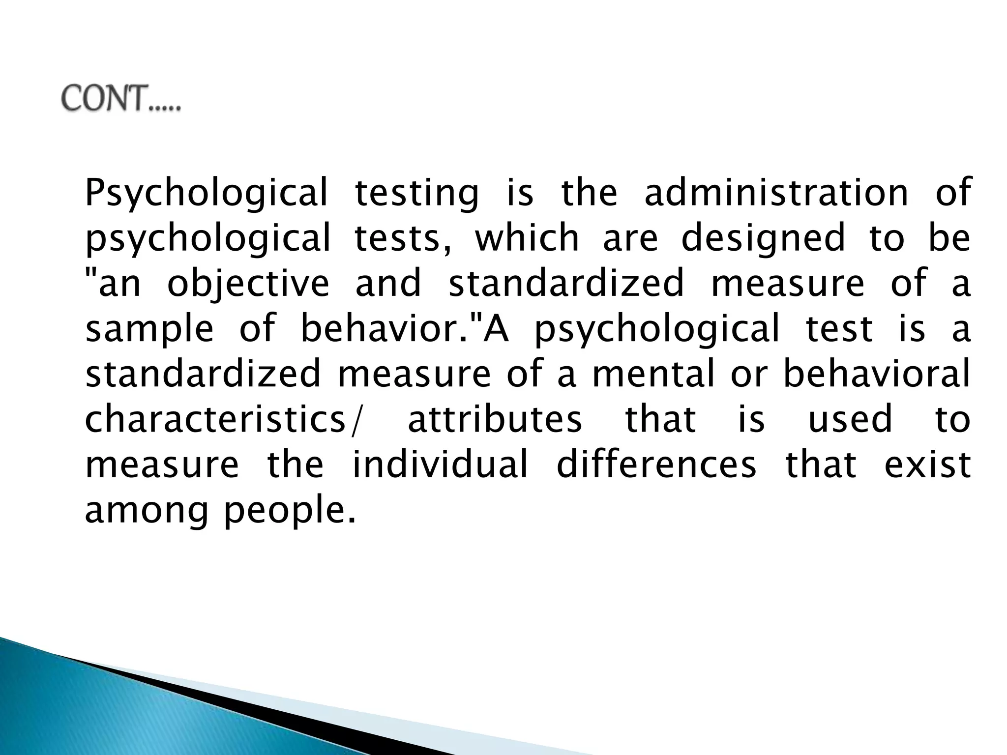 Psychological Tests | PPTX