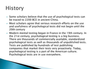 Psychological Tests | PPTX
