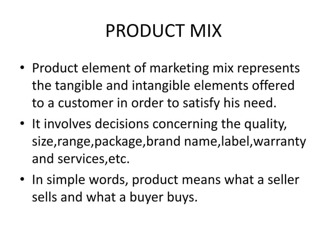Presentation on product mix | PPT | Free Download