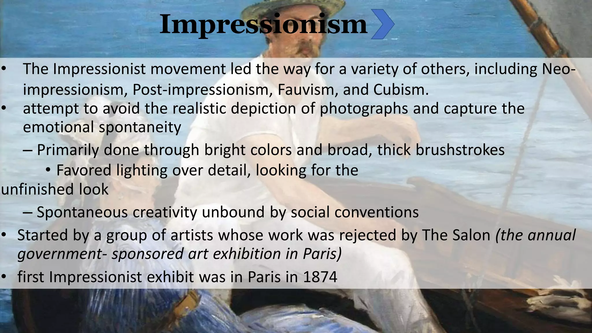 impressionism and post impressionism | PPTX