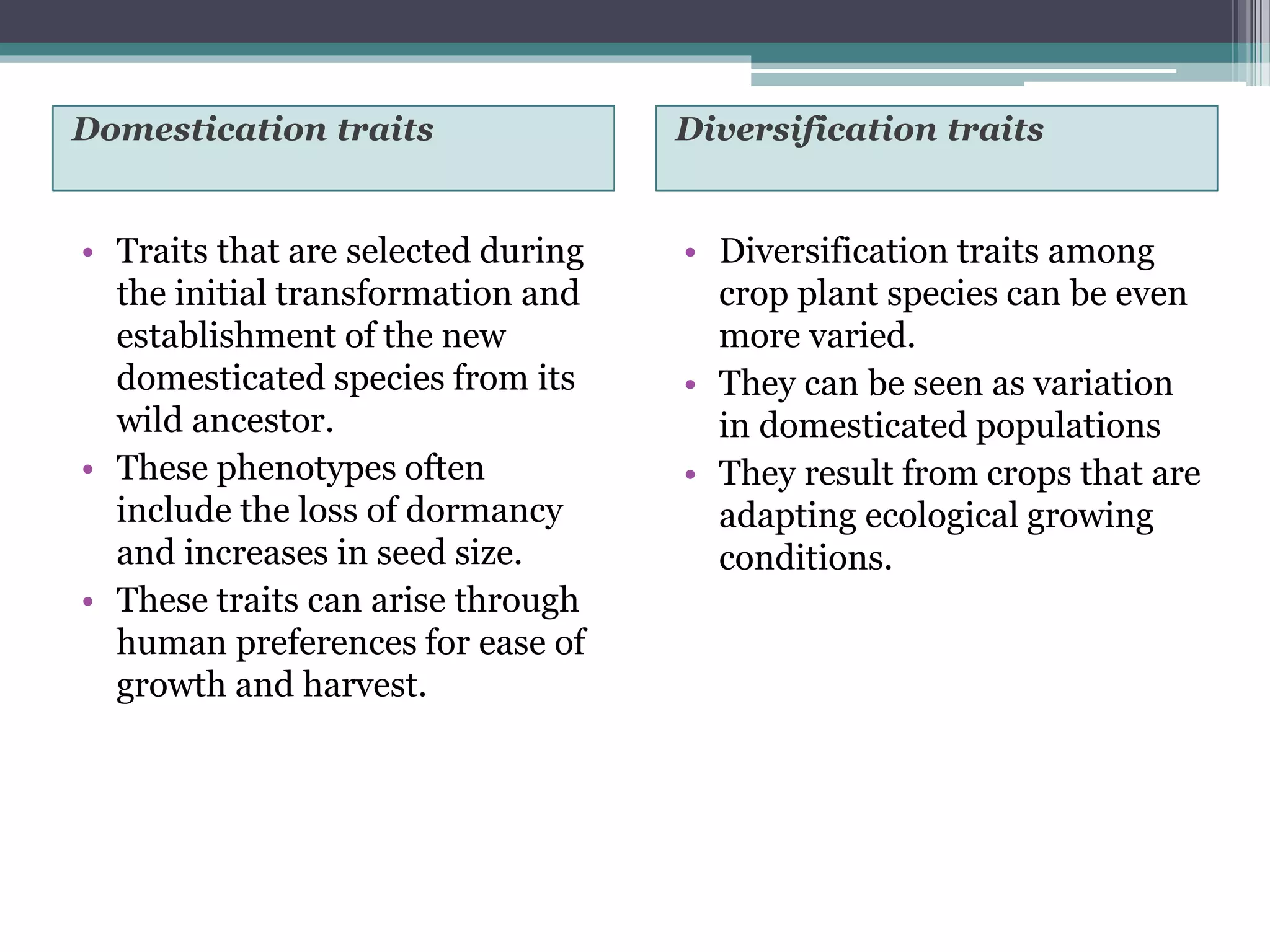 Evolution of crop species: Genetics of domestication and ...