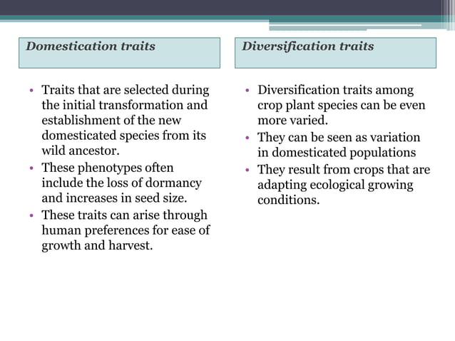 Evolution of crop species: Genetics of domestication and ...