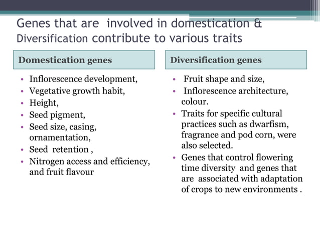 Evolution of crop species: Genetics of domestication and ...