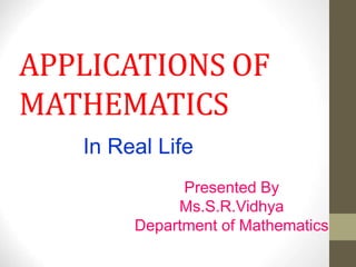 Applications of Mathematics | PPT