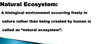 Natural and Agriculture Ecosystem | PPTX