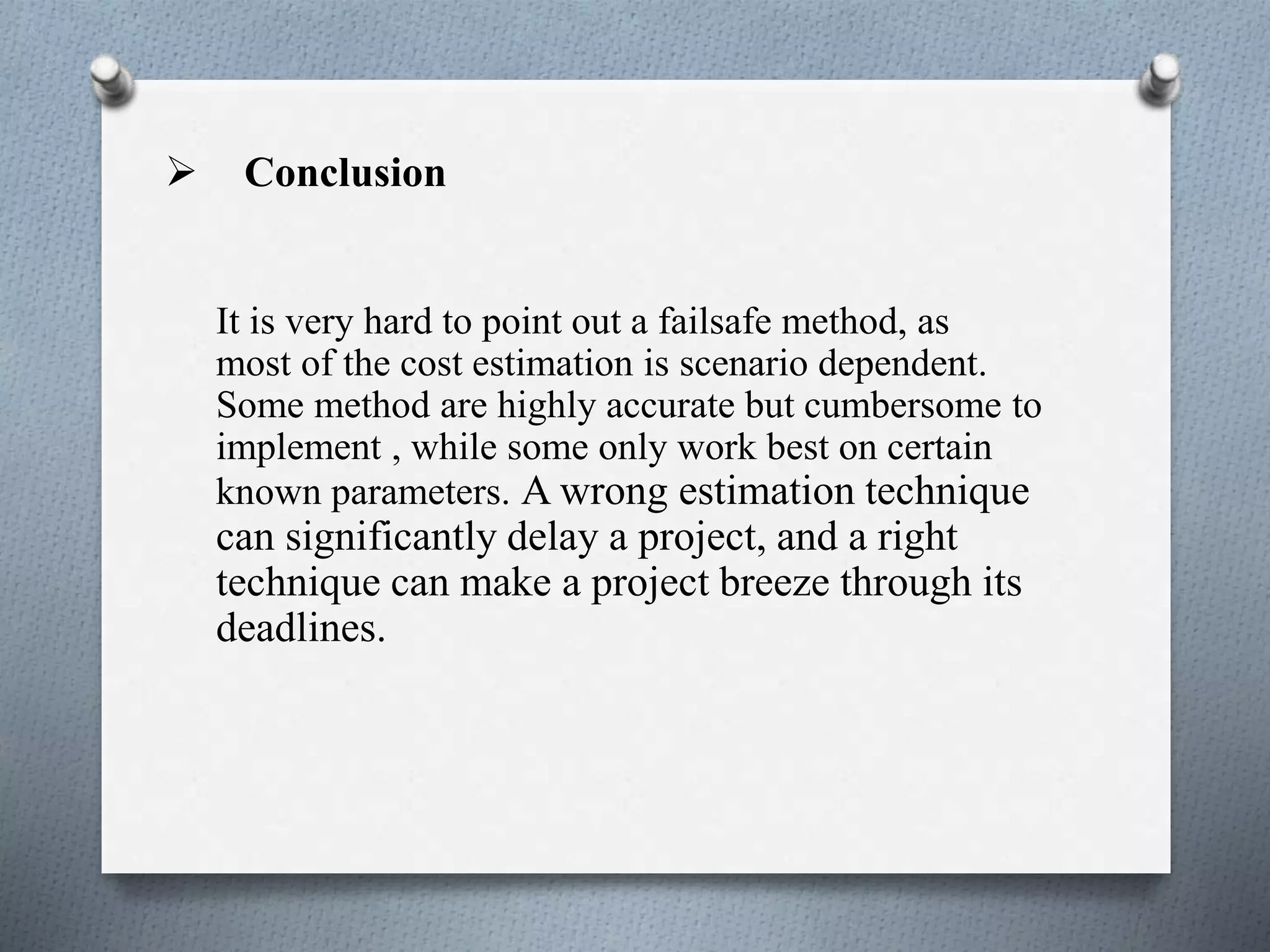 Cost Estimation methods | PPTX