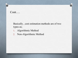 Cost Estimation methods | PPT
