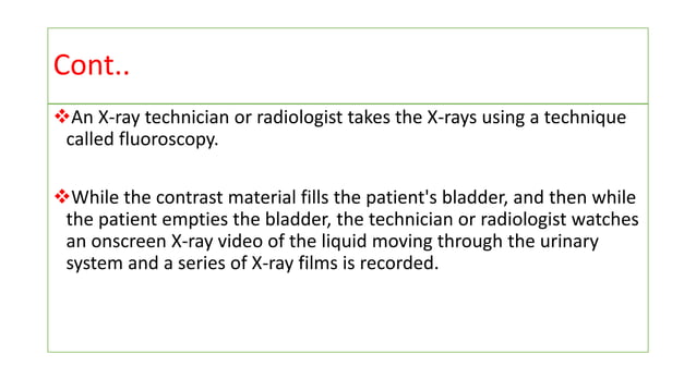 Voiding Cystourethrogram (VCUG) | PPTX | Medical Tests | Medical Health