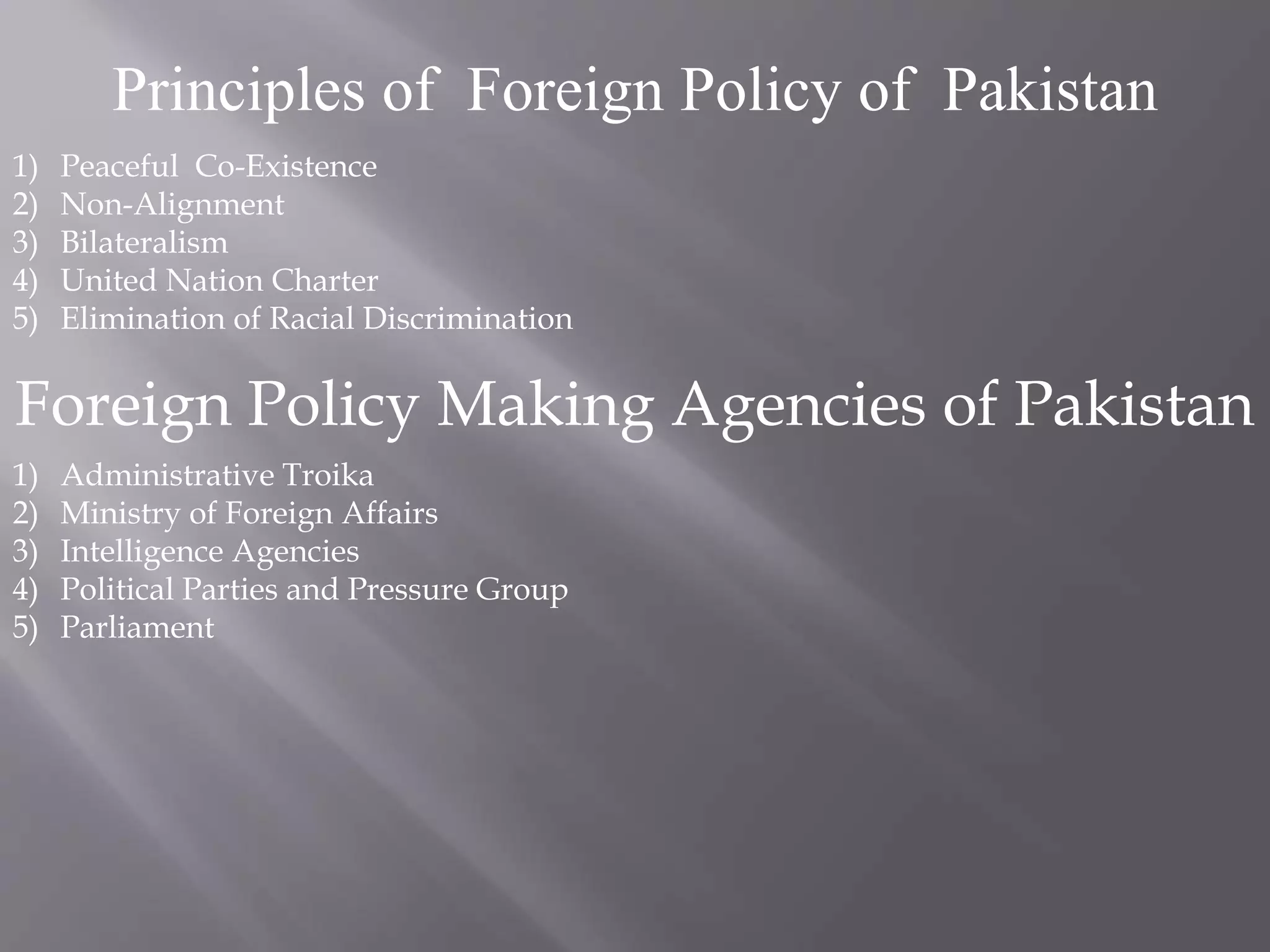 Foreign Policy of Pakistan | PPTX