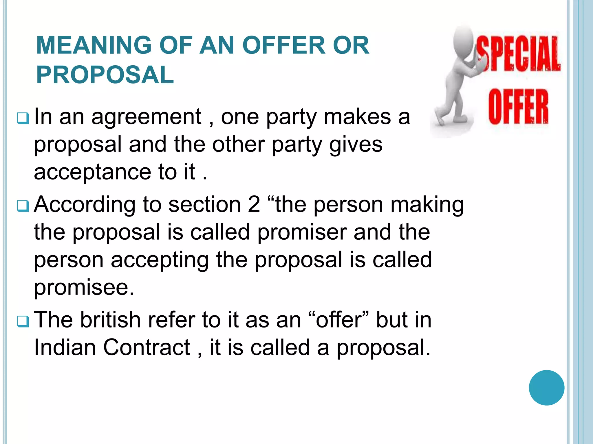 OFFER AND ACCEPTANCE- MEANING , ELEMENTS AND LEGAL RULES | PPT