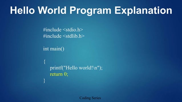 5hello World Program Explanation C Programming Tutorial Pptx