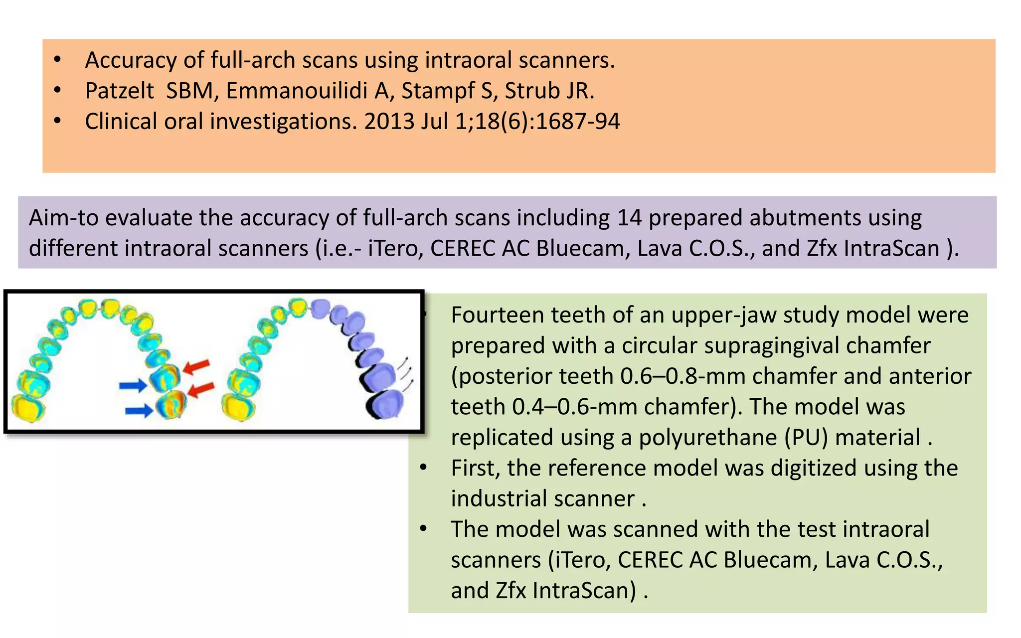 Trueness and precision of 5 intraoral scanners for scanning edentulous and dentate complete-arch ...