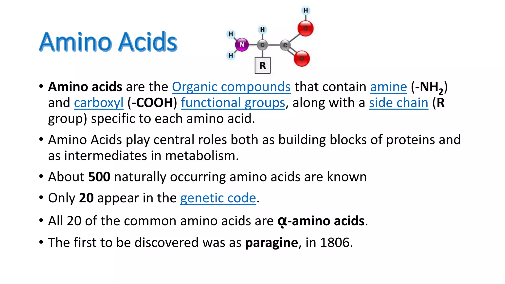 Amino Acids- Structure and Clasisfications | PPTX