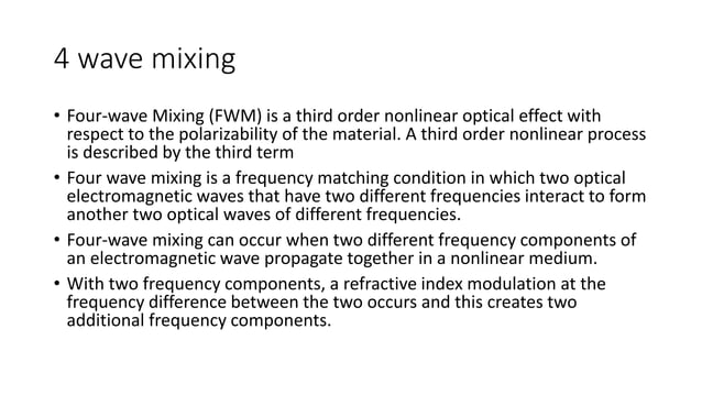 4-Wave Mixing | PPTX