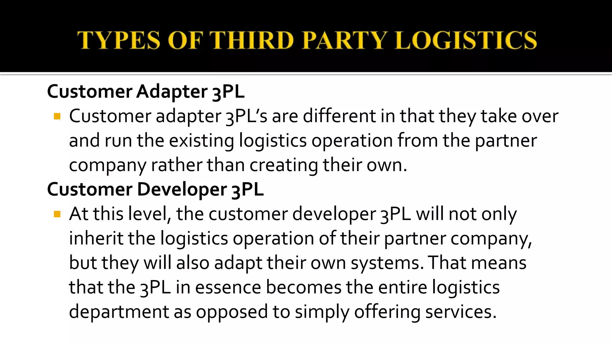 3PL IN SUPPLY CHAIN | PPTX