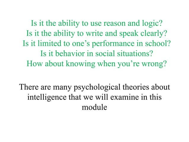 thurstone theory of intelligence | PPTX | Science