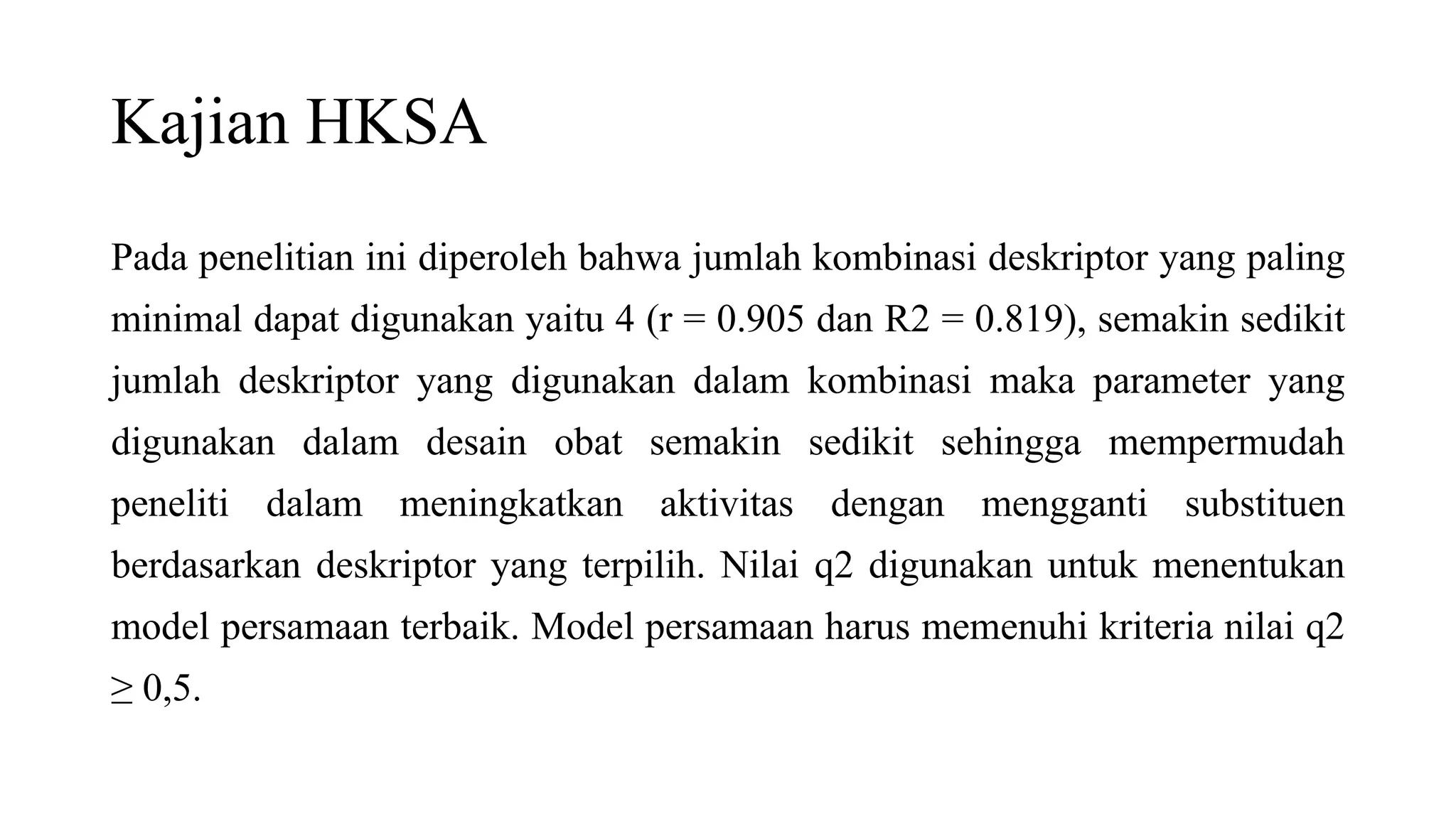 Presentasi Rancangan Obat - Studi In Silico HKSA Senyawa Turunan Benzimidazole | PPTX