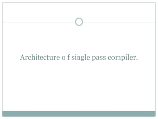 single pass compiler and its architecture | PPTX