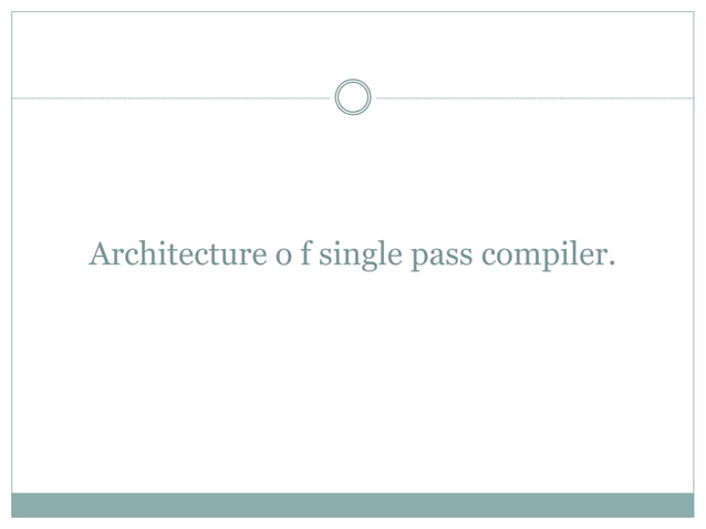 Single Pass Compiler And Its Architecture Pptx Programming