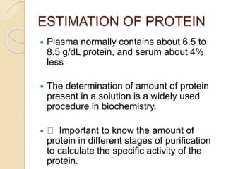 serum protein estimation | PPTX