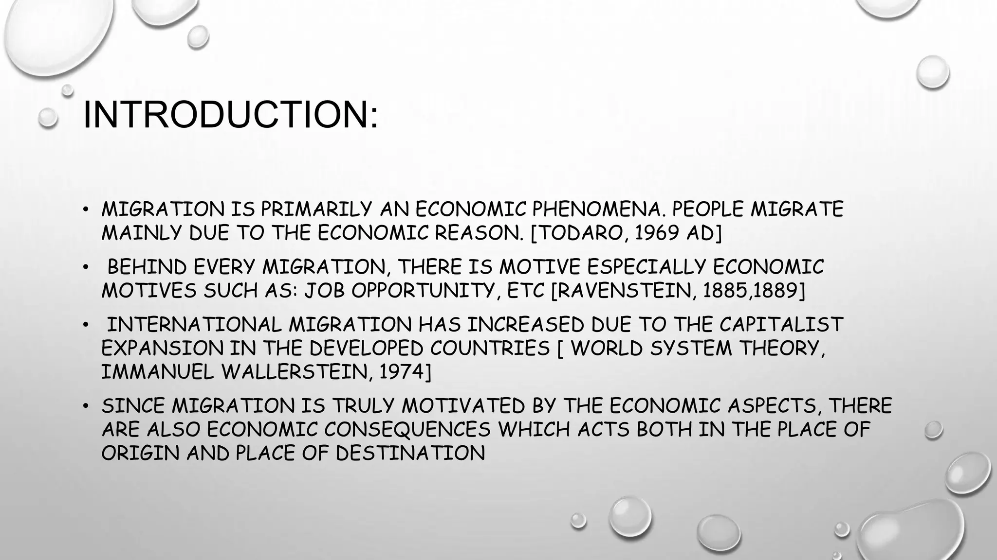 Economic Consequences of Migration | PPTX