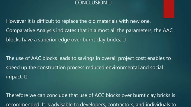 CONSTRUCTION USING AAC BLOCKS | PPTX | Civil Engineering Industry | Industries
