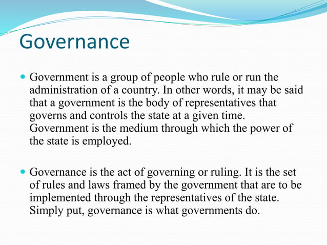 Good governance and bad governance | PPTX