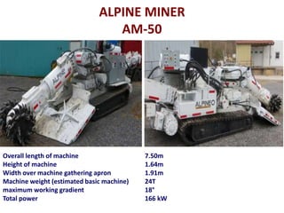 Road Header and Bolter Miner | PPTX