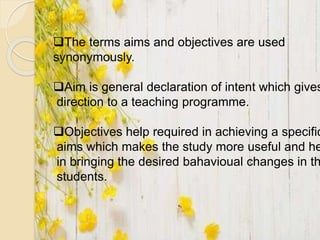 Aims and objectives | PPTX