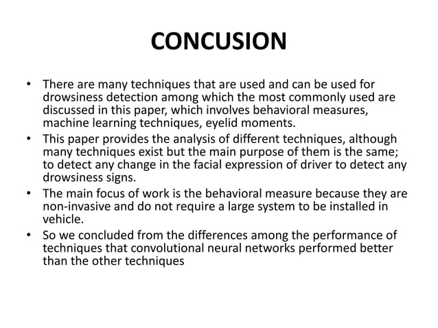 Driver Drowsiness Detection Review | PPTX