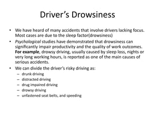 Driver Drowsiness Detection Review | PPTX