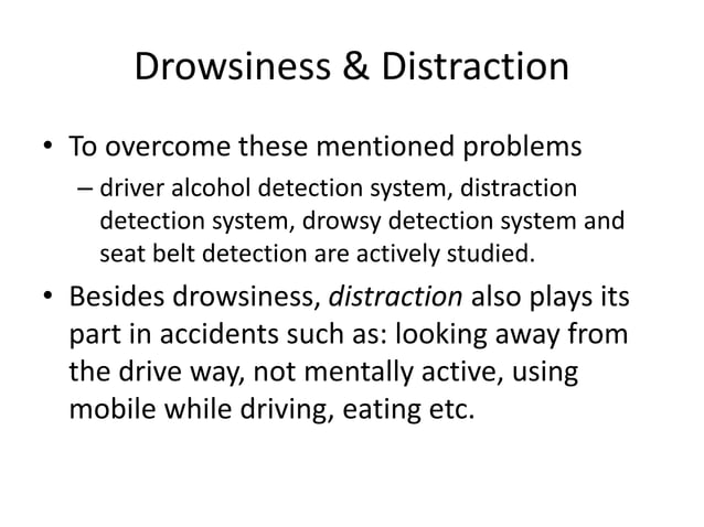 Driver Drowsiness Detection Review Pptx