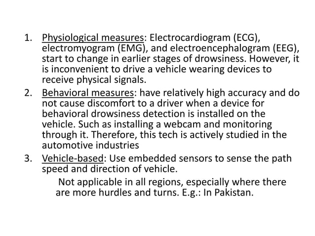 Driver Drowsiness Detection Review Pptx