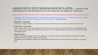 Associative typology and psychodiagnostics | PPTX